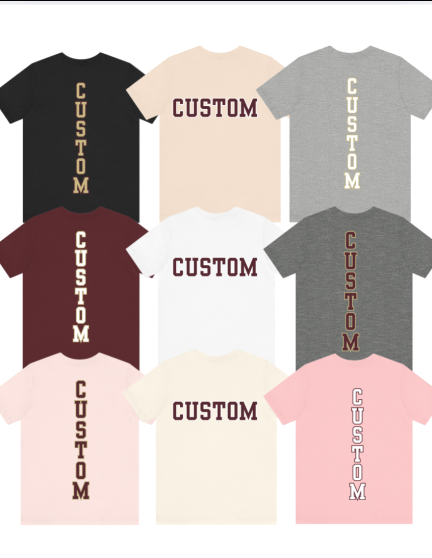 Adult Unisex Choose your Graphic Short Sleeve Soft Tee with Customized ...